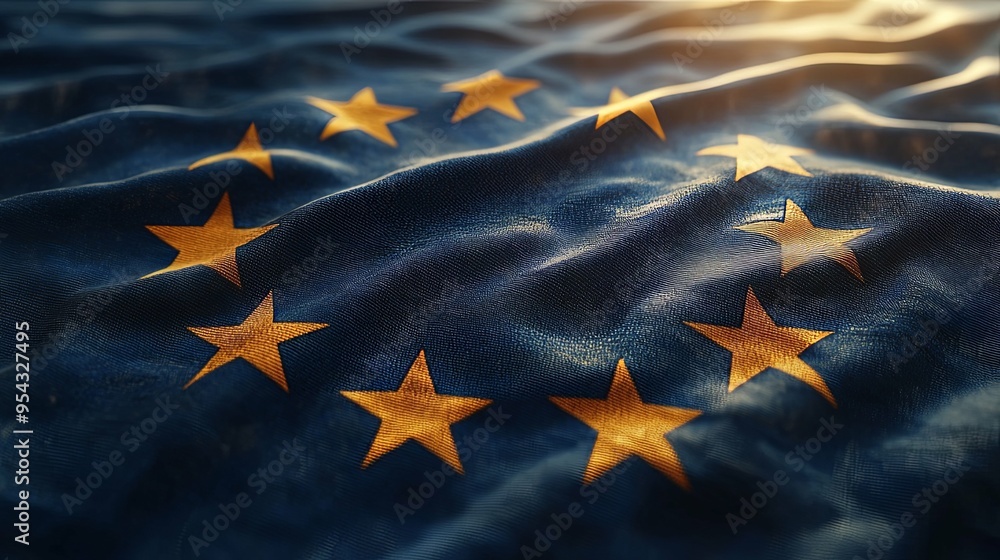 European Union Flag: Symbol of Unity and Cooperation Stock Illustration ...