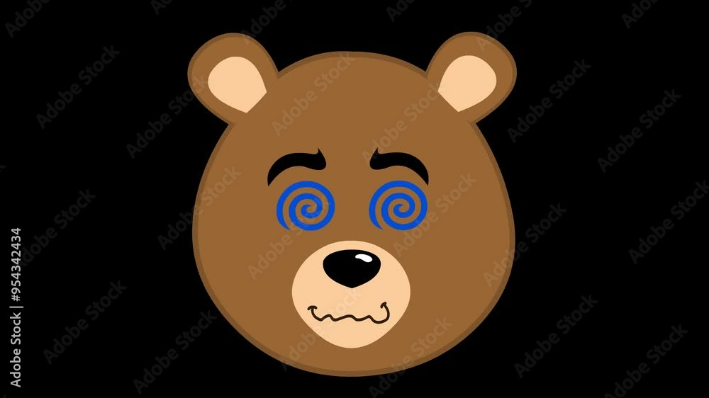 video animation emoticon face bear grizzly character cartoon ...