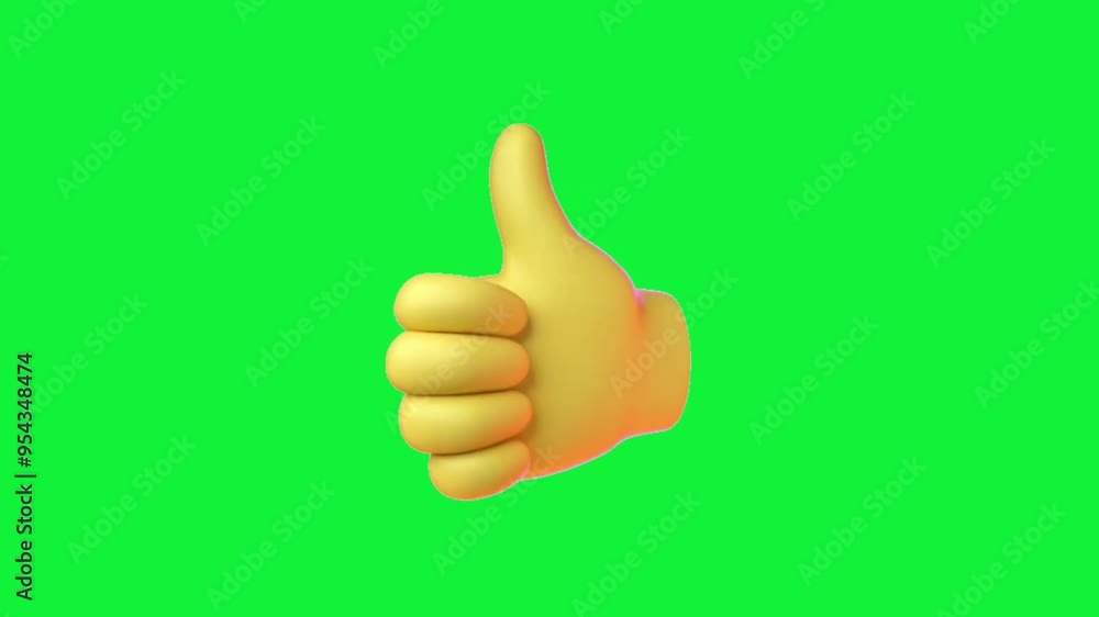 Thumbs Up Emoji Animated on a Transparent Background. 4K Loop Animation ...