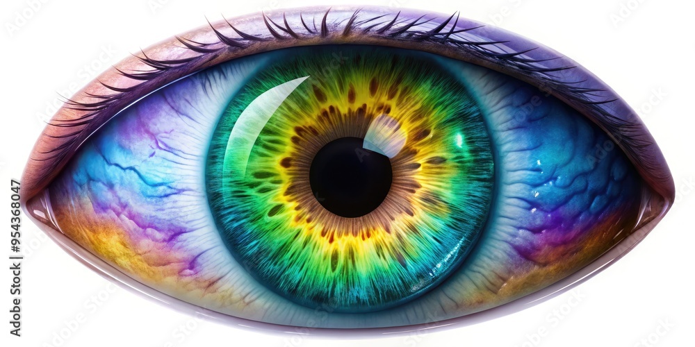 Vibrant PNG transparent eyeball graphic on a white background ...