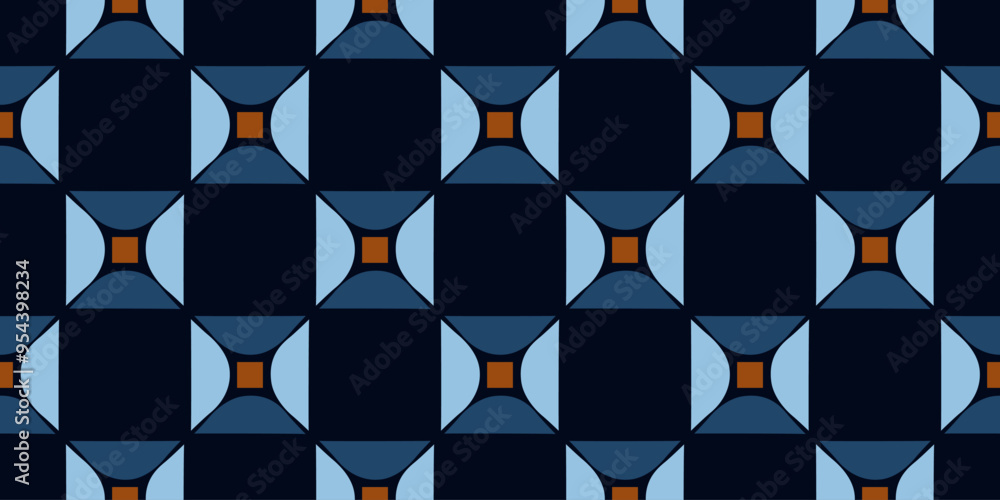 Complex geometric design interlocking square diamond shapes. Bold ...