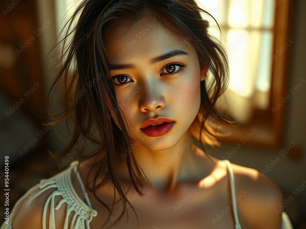 Entertaining full-length portrait of a young, ethereal beauty, 3D ...