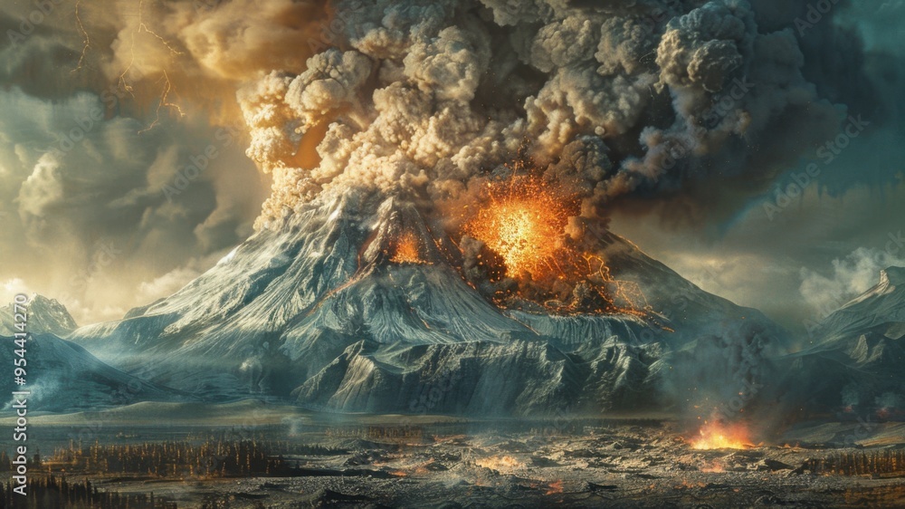 Volcanic Eruption: A dramatic release of magma, ash, and gases from a ...