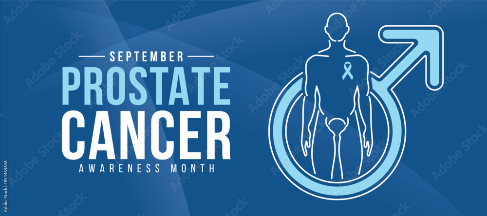September is Prostate cancer awareness month - white line man and ...