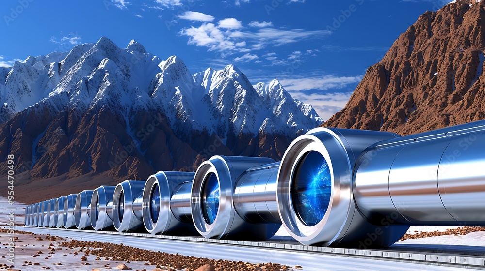 A massive atmospheric water harvesting facility, ingeniously designed ...