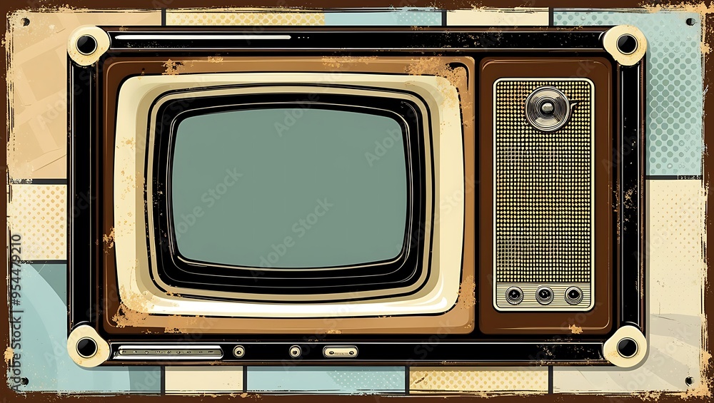 Retro-style frame with a 1950s TV look, complete with rounded edges ...