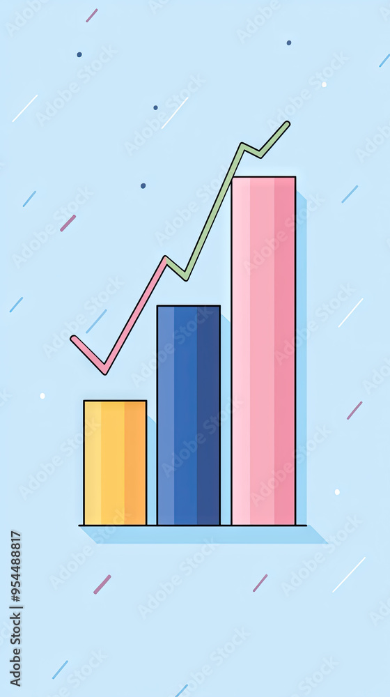 A Simple Bar Graph Illustrates an Upward Trend with a Line Graph ...