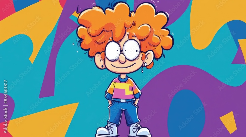 2D cartoon style stamp featuring Ginger Meggs a character created by ...