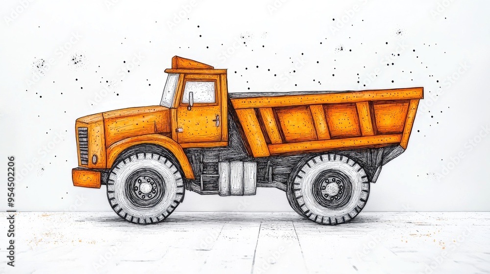 2D cartoon style dot to dot activity featuring a dump truck Dot marker ...
