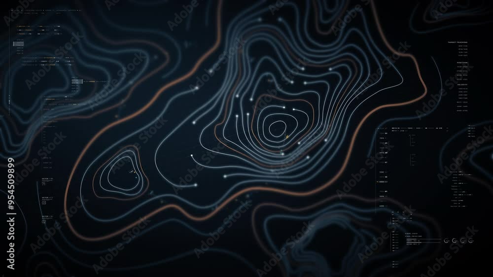 Futuristic holographic terrain topology head-up screen display ...