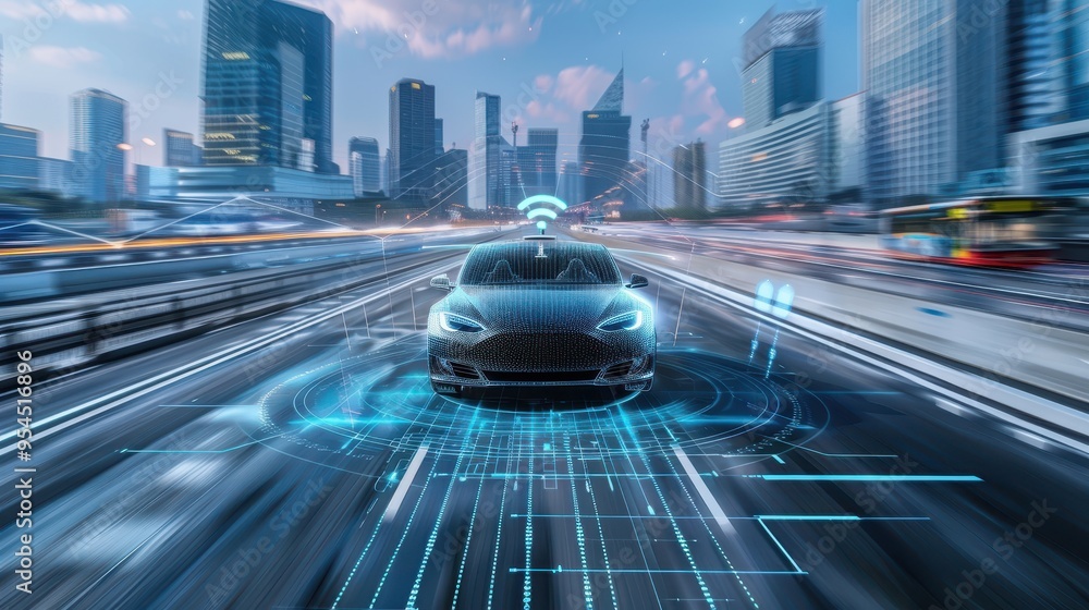 Autonomous car navigating a city street using IoT technology for ...