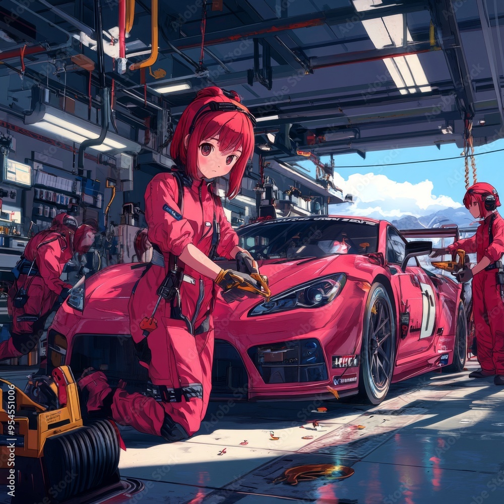 Anime Garage: Redline Ready - A team of skilled anime girls in red ...