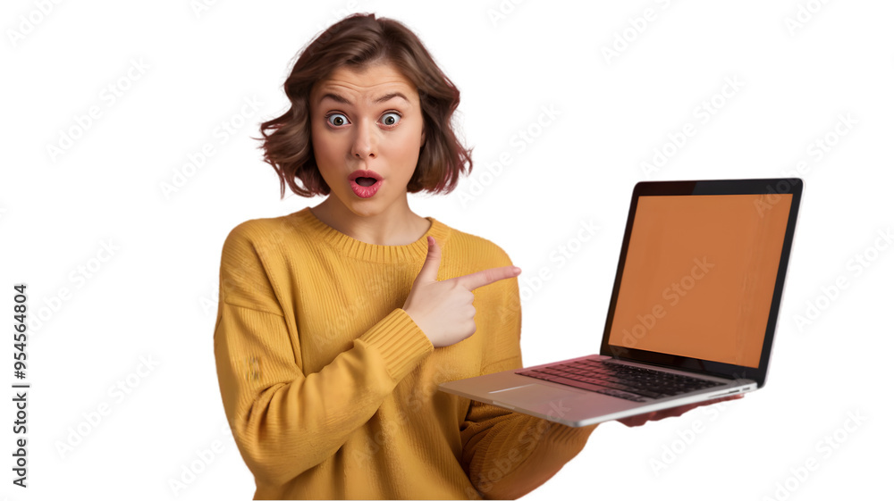 Professional Presenting Laptop with Blank Screen for Custom Content ...
