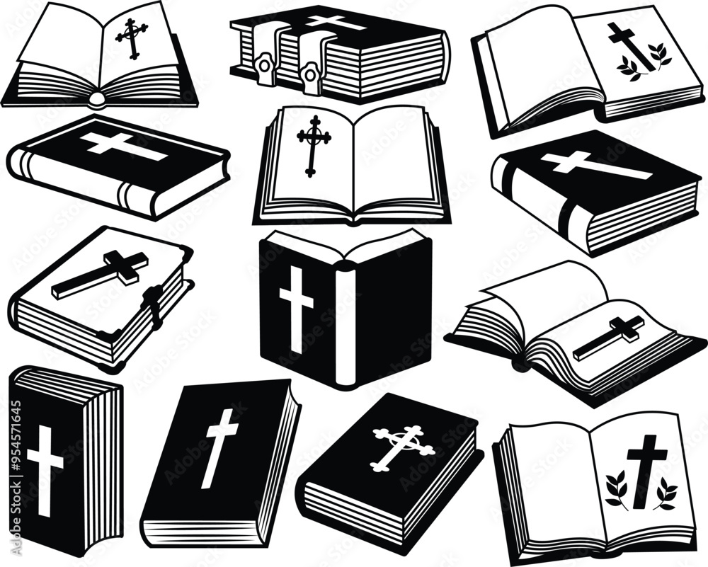 Bible Bundle Illustration, Christianity Cut File, Roman Catholic ...