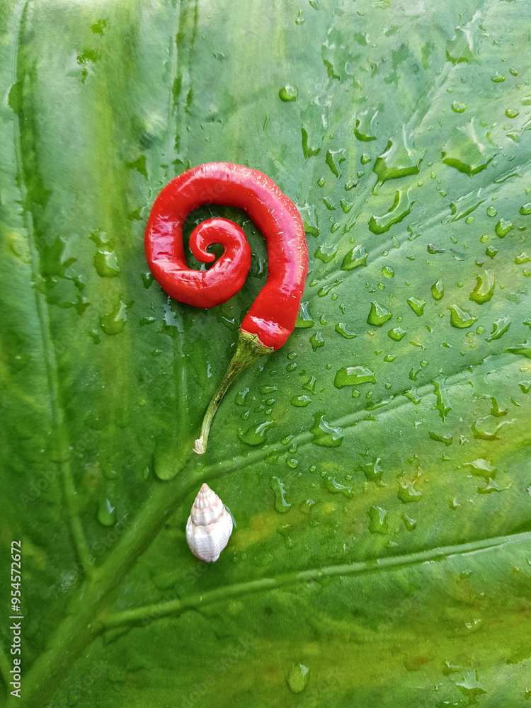 curious and funny composition of question mark with chili pepper and ...