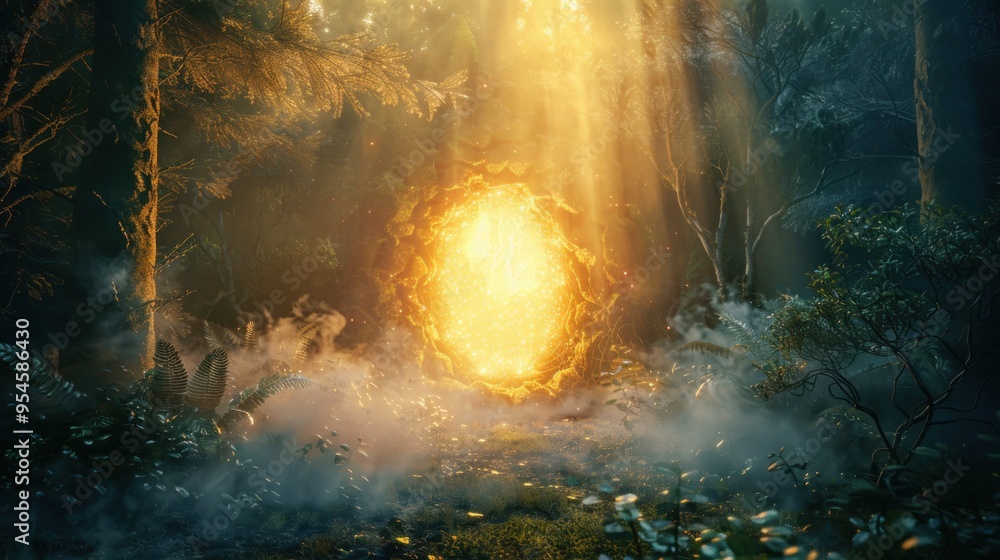 Enchanted Forest Portal An image depicting a glowing portal in an ...