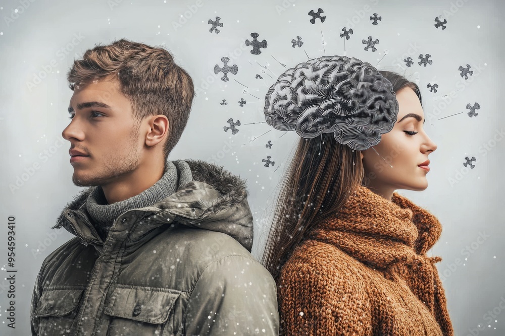 Brain health tips Heartwarming Young couple standing side by side with ...