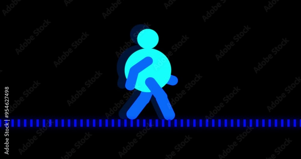 4K icon of a man walking cycle in an alpha channel. Icon of a person ...