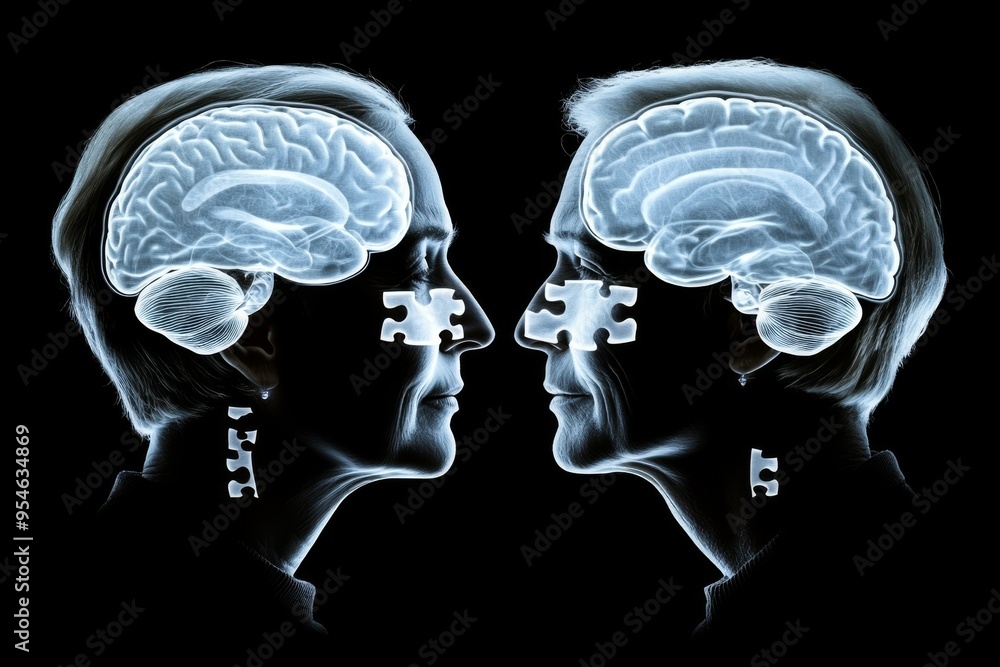 ภาพประกอบสต็อก Calculative Neural coupling X ray style image of two ...