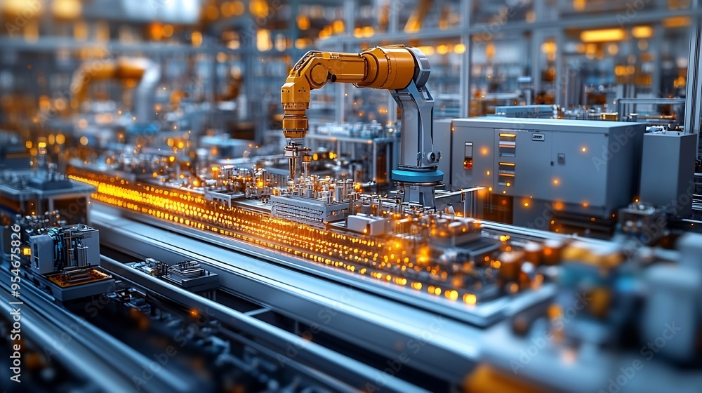 Advanced manufacturing plant blueprint automated assembly lines robotic ...