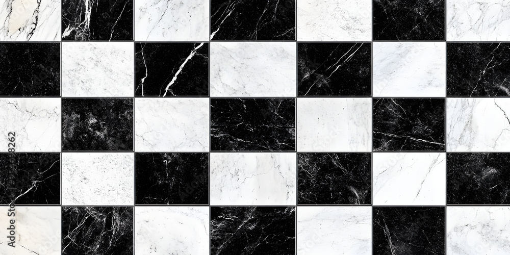 Seamless black and white checker or chess board marble tile background ...