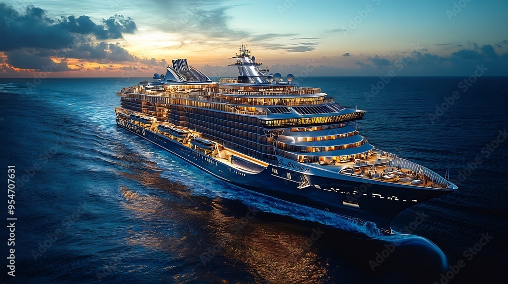 Blueprint of luxury cruise ship with deck layouts cabin designs and ...