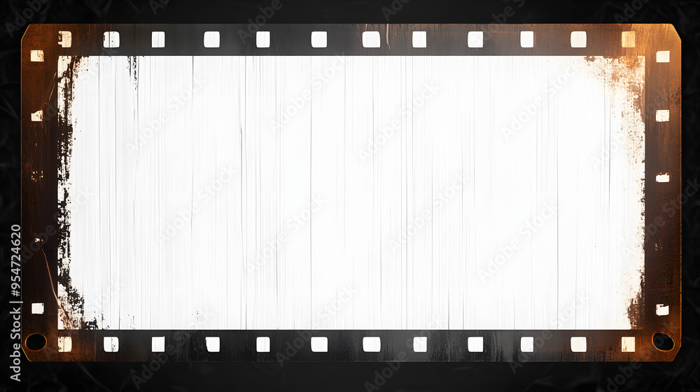 Vintage grungy film isolated on transparent background. Retro analog ...
