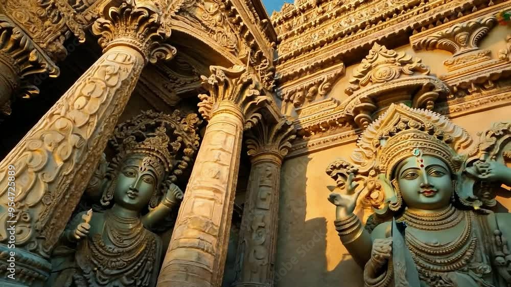 Exploring intricate carvings and sculptures at a majestic temple in ...