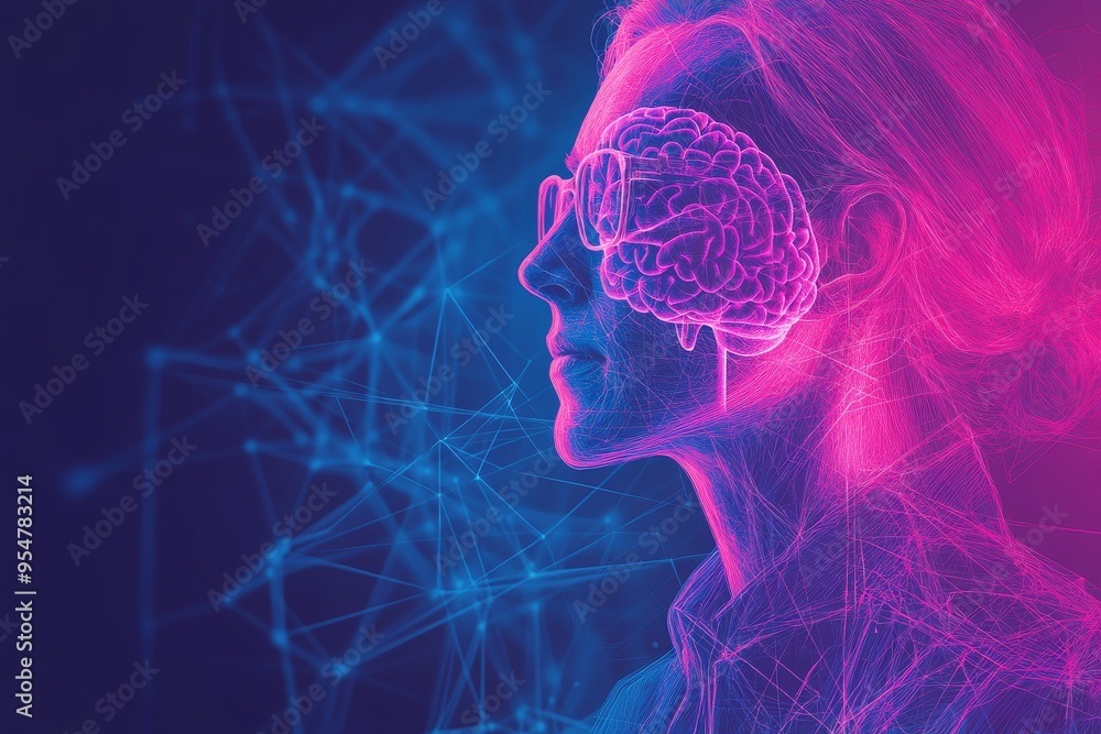 Behavioral therapy Cognitive neuroscience Depiction of woman’s face ...