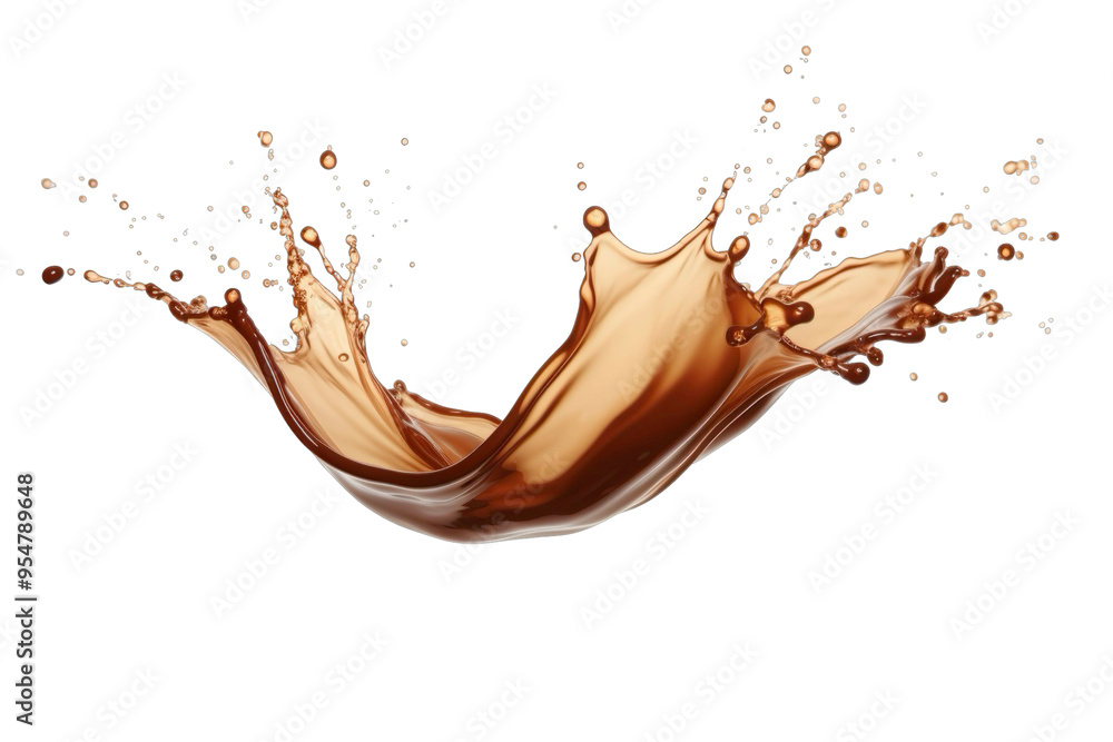 Splashes of coffee liquid splash in large waves, perfect for food or ...