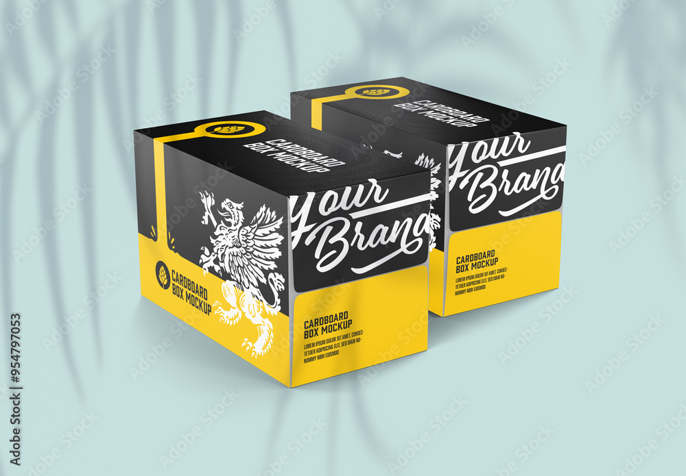 Beer Cardboard Box Mockup Stock Template | Adobe Stock