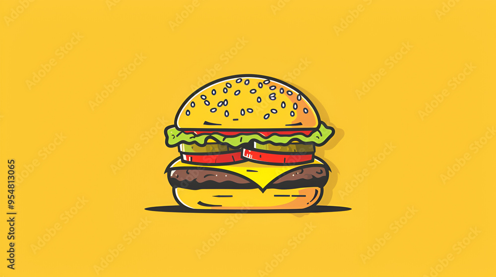 Burger vector hand drawn. Burger vector illustration. The burger ...