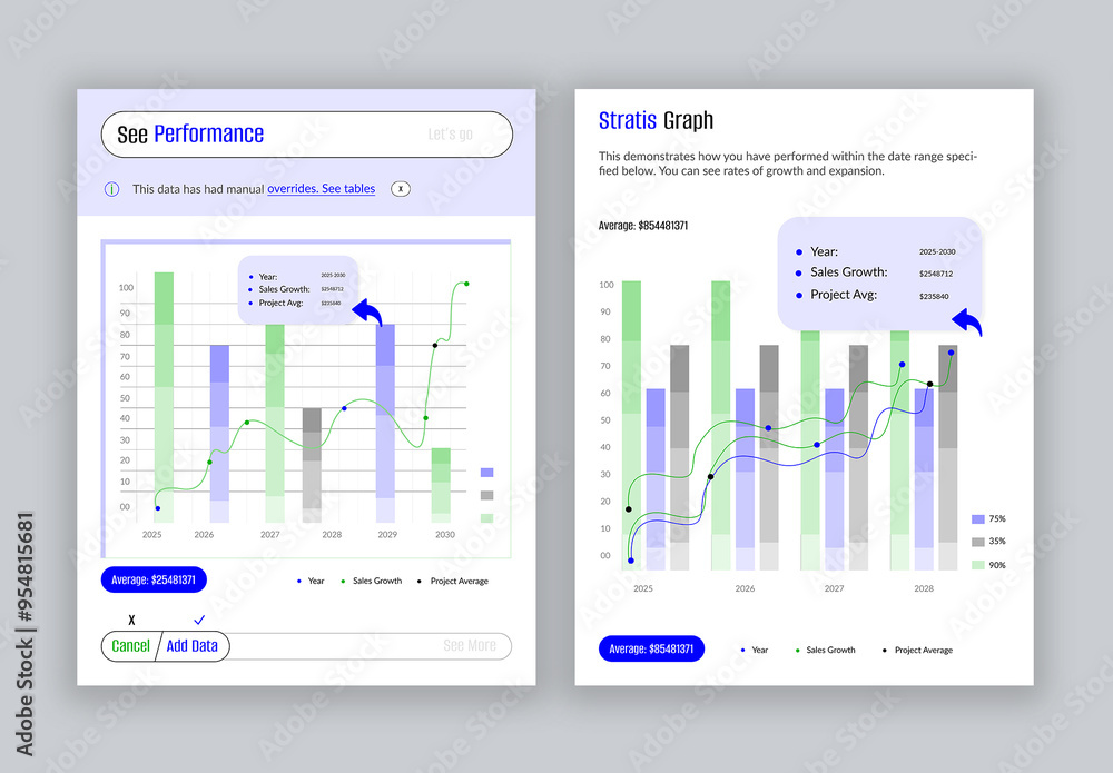 Stratis UI Analytics Model Graph Layout Stock Template | Adobe Stock