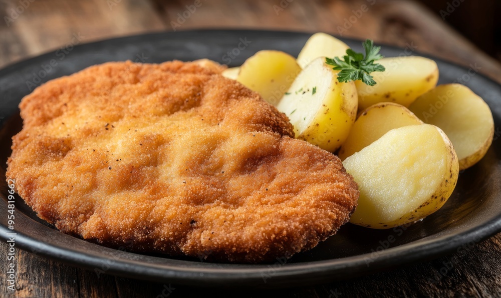 Traditional German Delicacy: 4K Wallpaper Showing Traditional Schnitzel ...