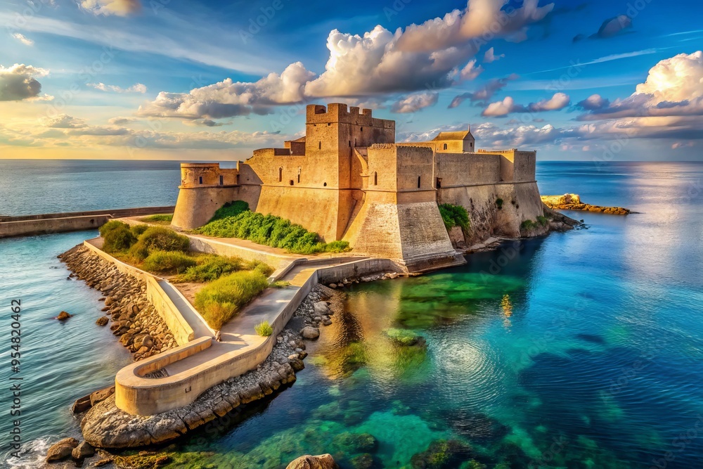 A stunning photo image captures the grandeur of Castel Sant'Elmo, a ...