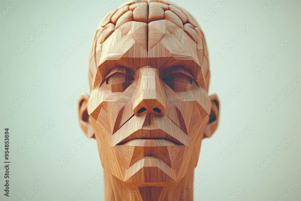 Foto de Hedonic adaptation Reward system activation Wooden sculpture of ...