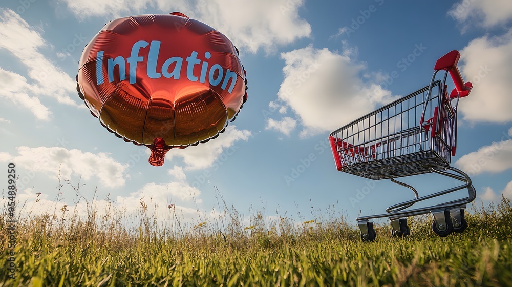 Inflation Risk: A balloon labeled "Inflation" rising while purchasing ...