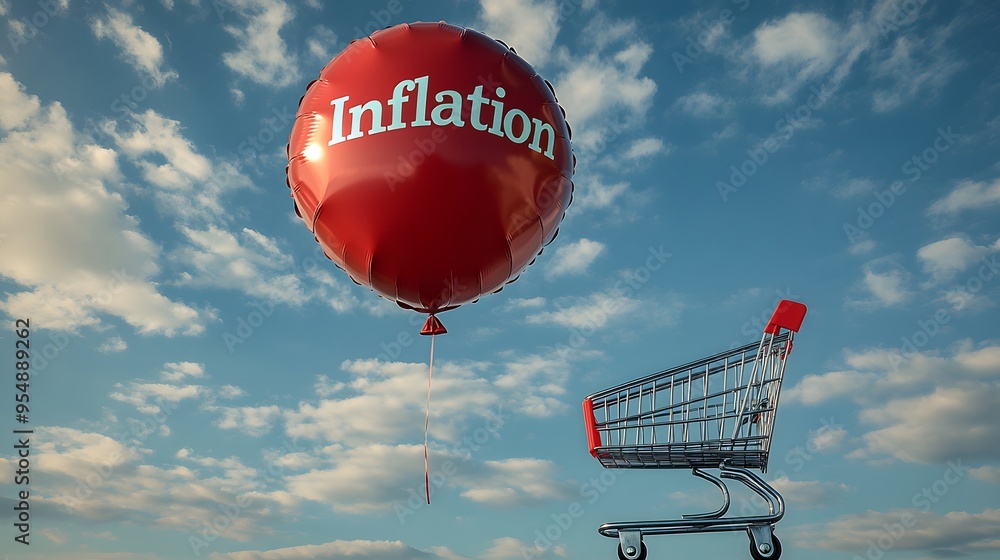 Inflation Risk: A balloon labeled "Inflation" rising while purchasing ...