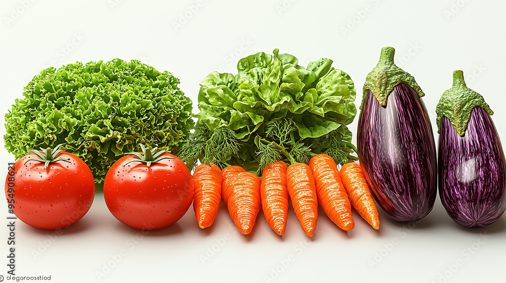 set of PNG cutouts with different vegetables, each rendered with ...