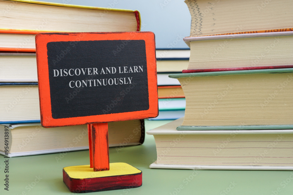Books and sign with discover and learn continuously. Lifelong learning ...