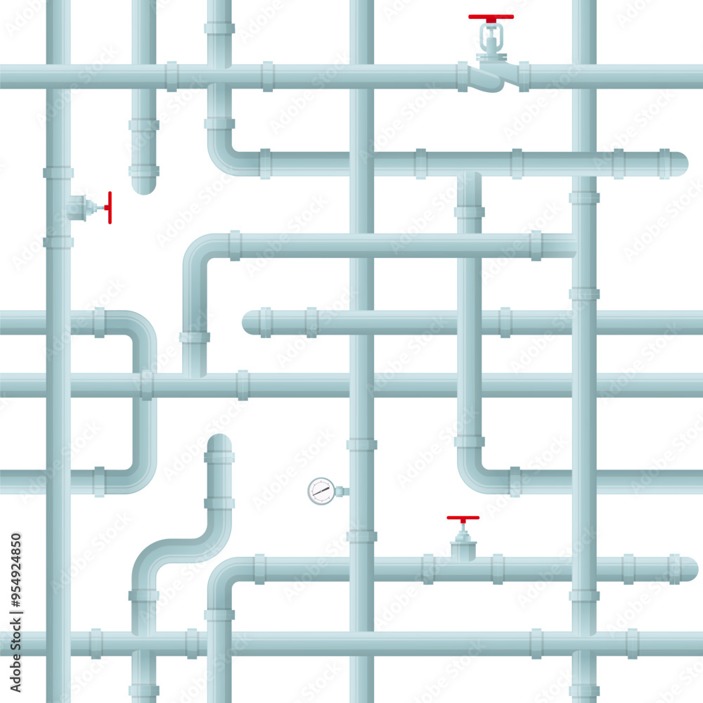 Seamless pipeline pattern. Industrial plumbing system. Tube ...