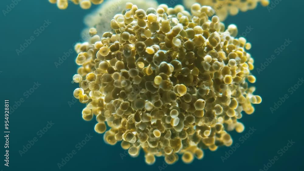 Highly detailed close-up video of Staphylococcus aureus bacteria ...