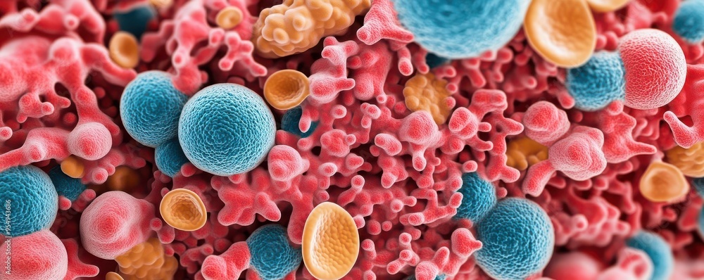 Electron microscopy image of cell membrane ultrastructure, showing ...