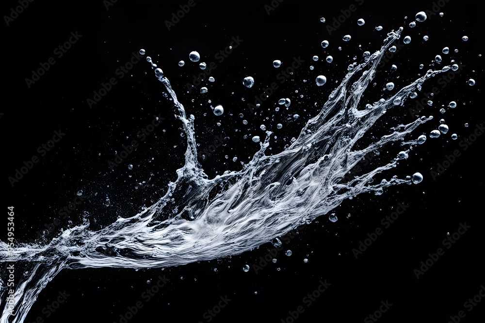 A slow motion capture of a water splash colliding with a flat surface ...