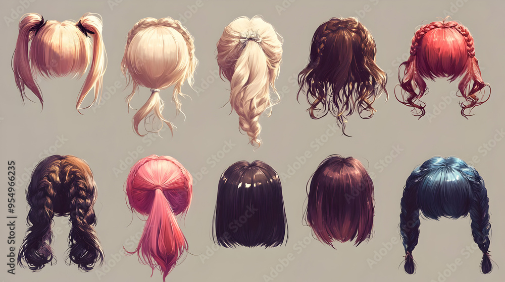 Collection of Diverse Hairstyles: Back View of 10 Unique Styles ...
