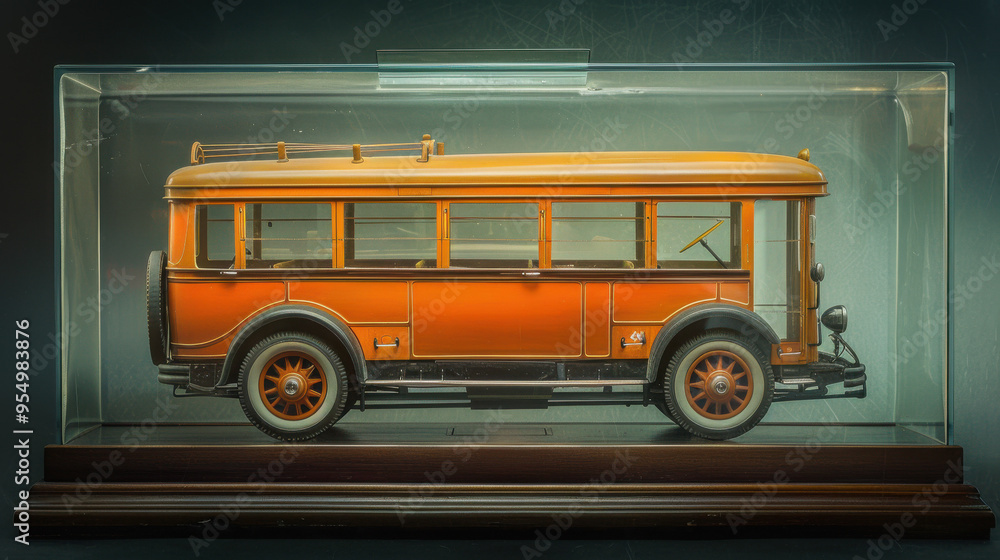 Vintage Bus Model Display Stock Photo | Adobe Stock