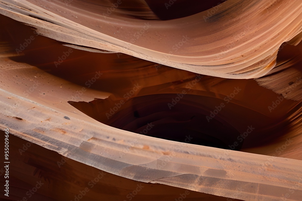 Amazing red sandstone nature background. Swirls of old sandstone wall ...
