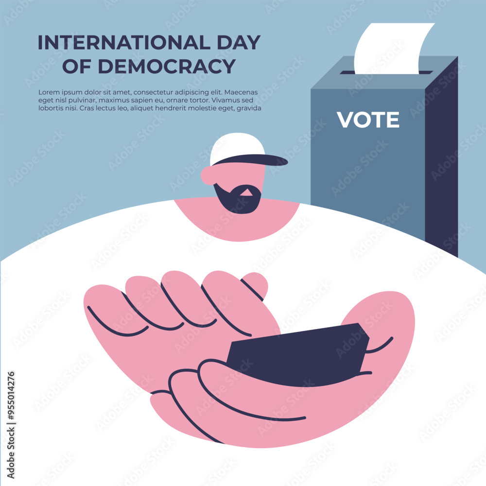 International Day of Democracy, banner, poster, social media post ...