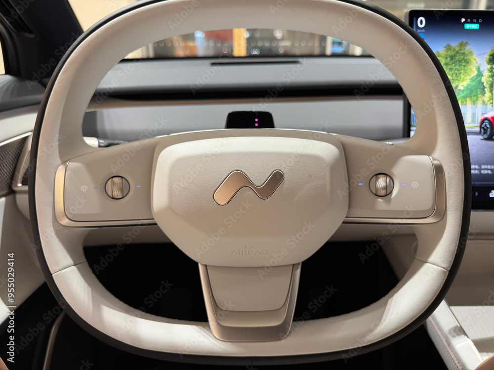 Shanghai,China-Sep. 2024:ONVO brand logo on steering wheel Stock Photo ...