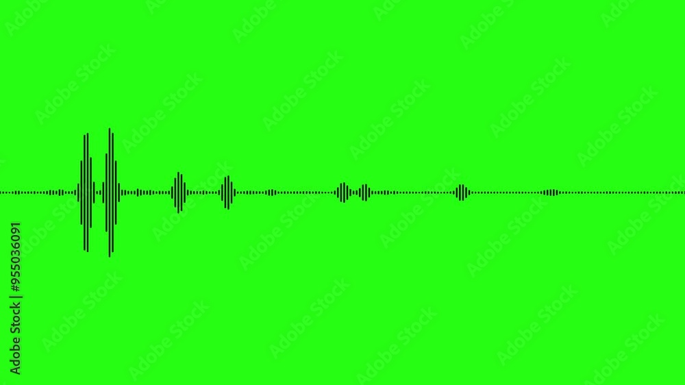 Audio visualizer on green screen background,Sound Wave Animated In ...